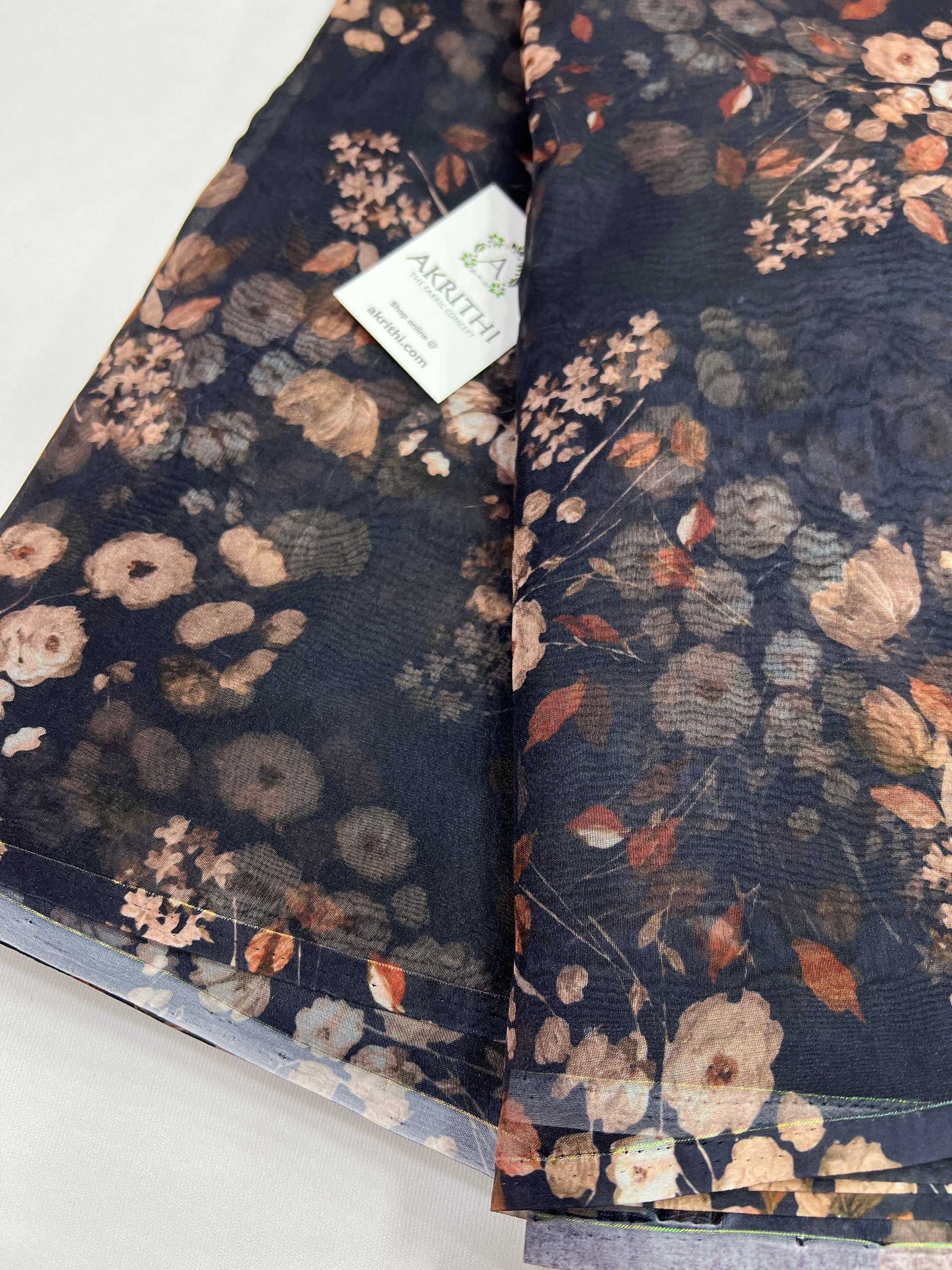 Buy printed organza fabric online : printed fabrics online – Akrithi