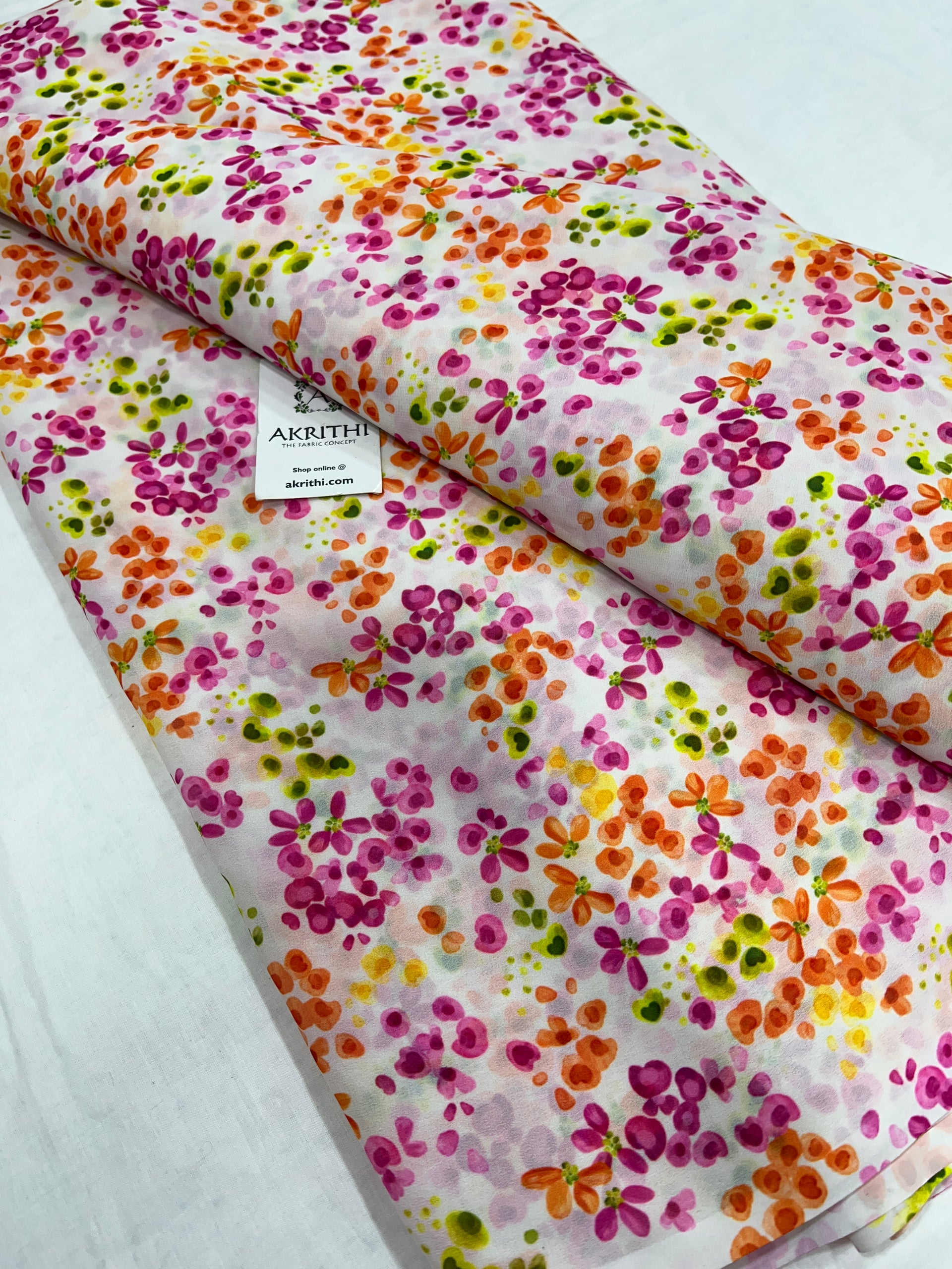 Buy printed georgette fabric online : printed fabrics online – Akrithi