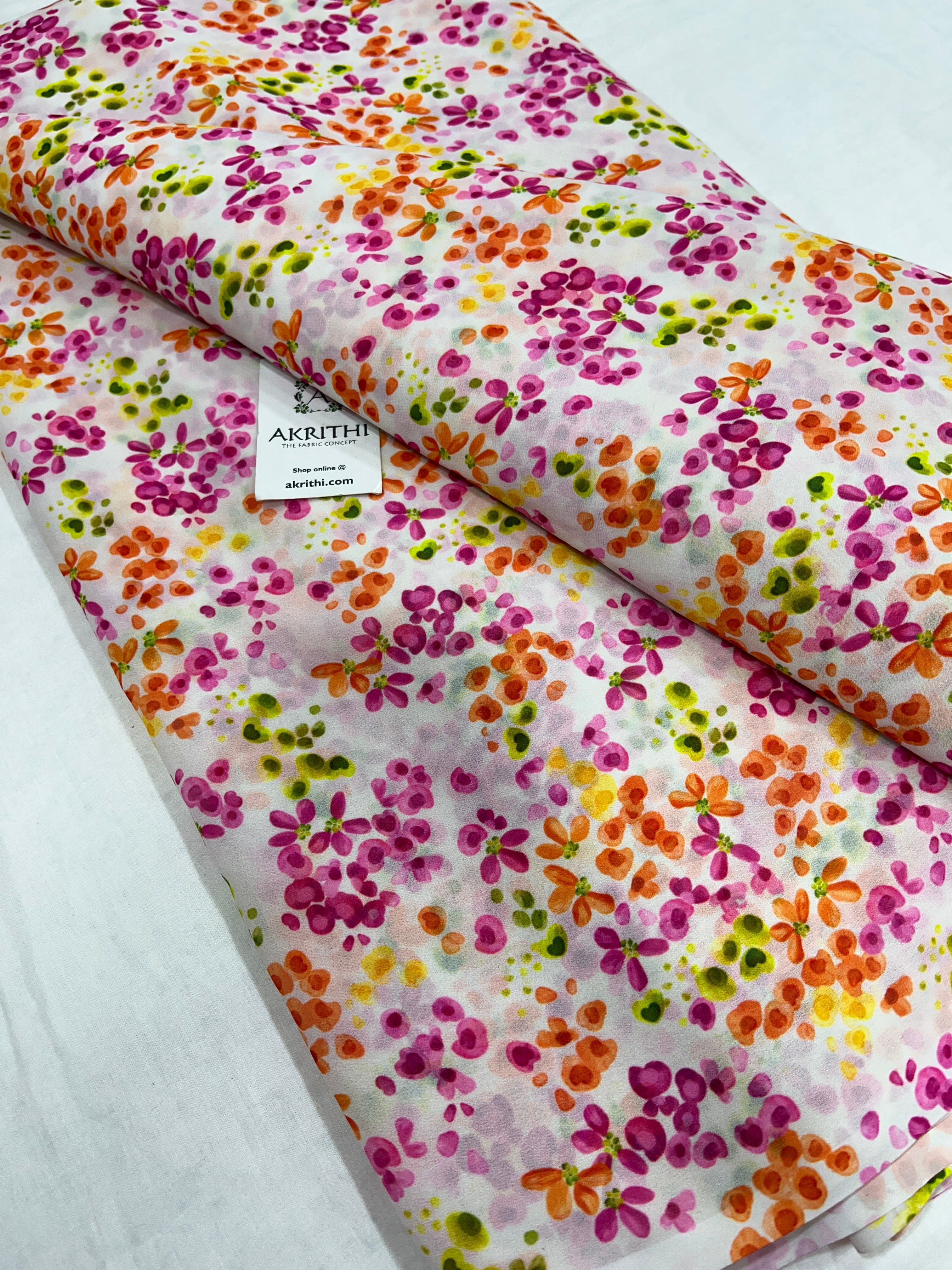 Buy printed georgette fabric online : printed fabrics online – Akrithi