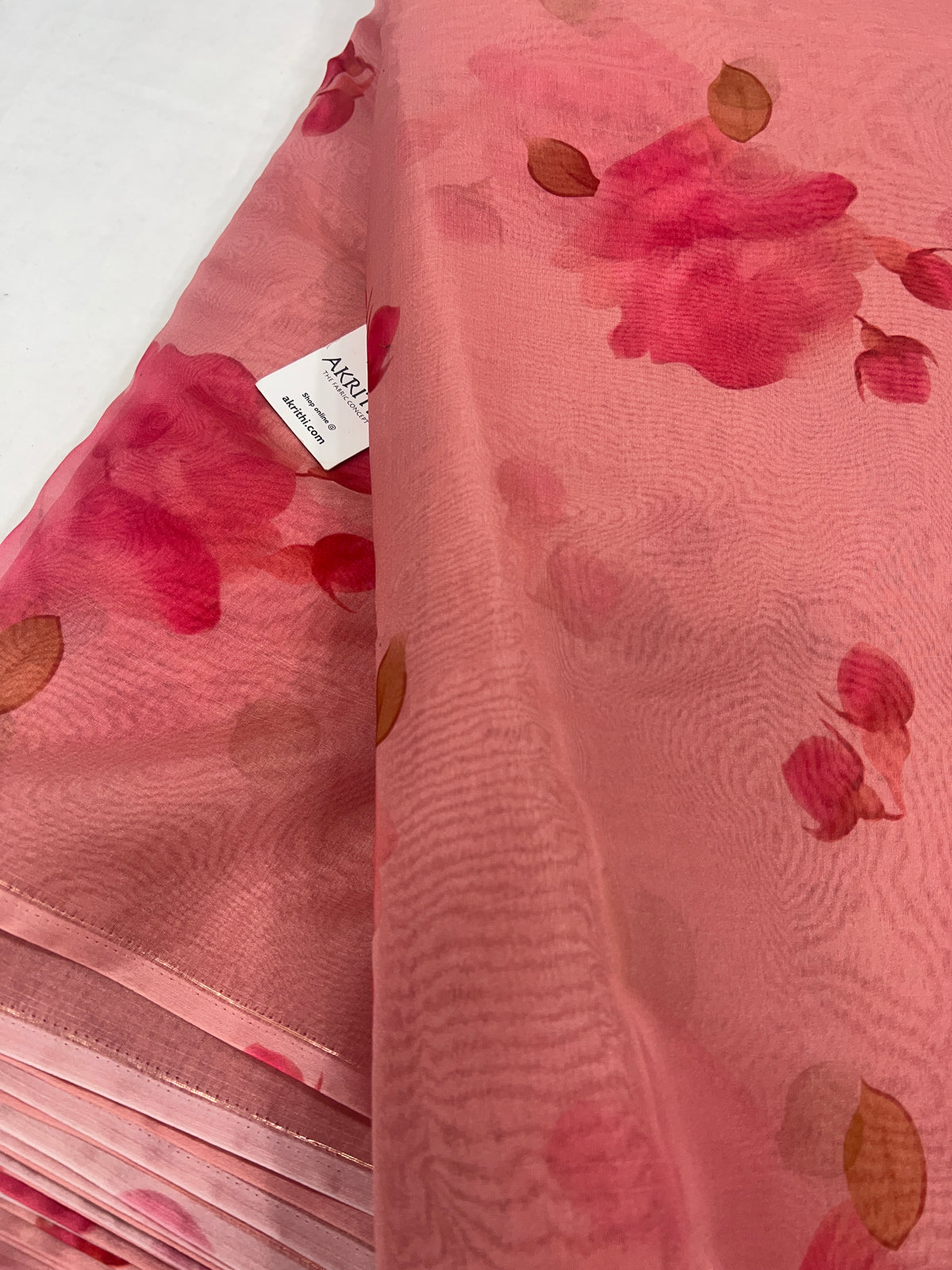 Buy printed organza fabric online : printed fabrics online – Akrithi