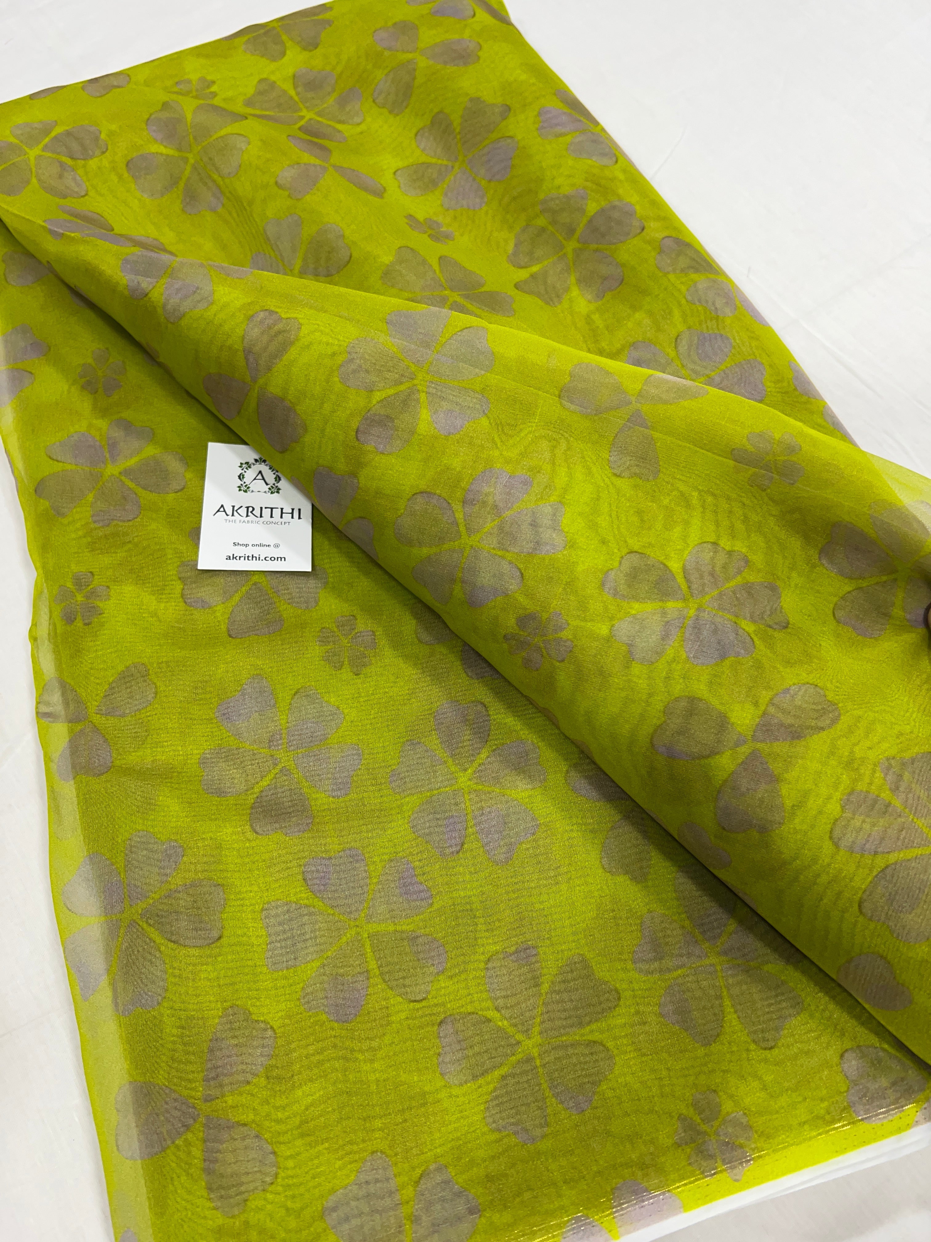 Buy printed organza fabric online : printed fabrics online – Akrithi