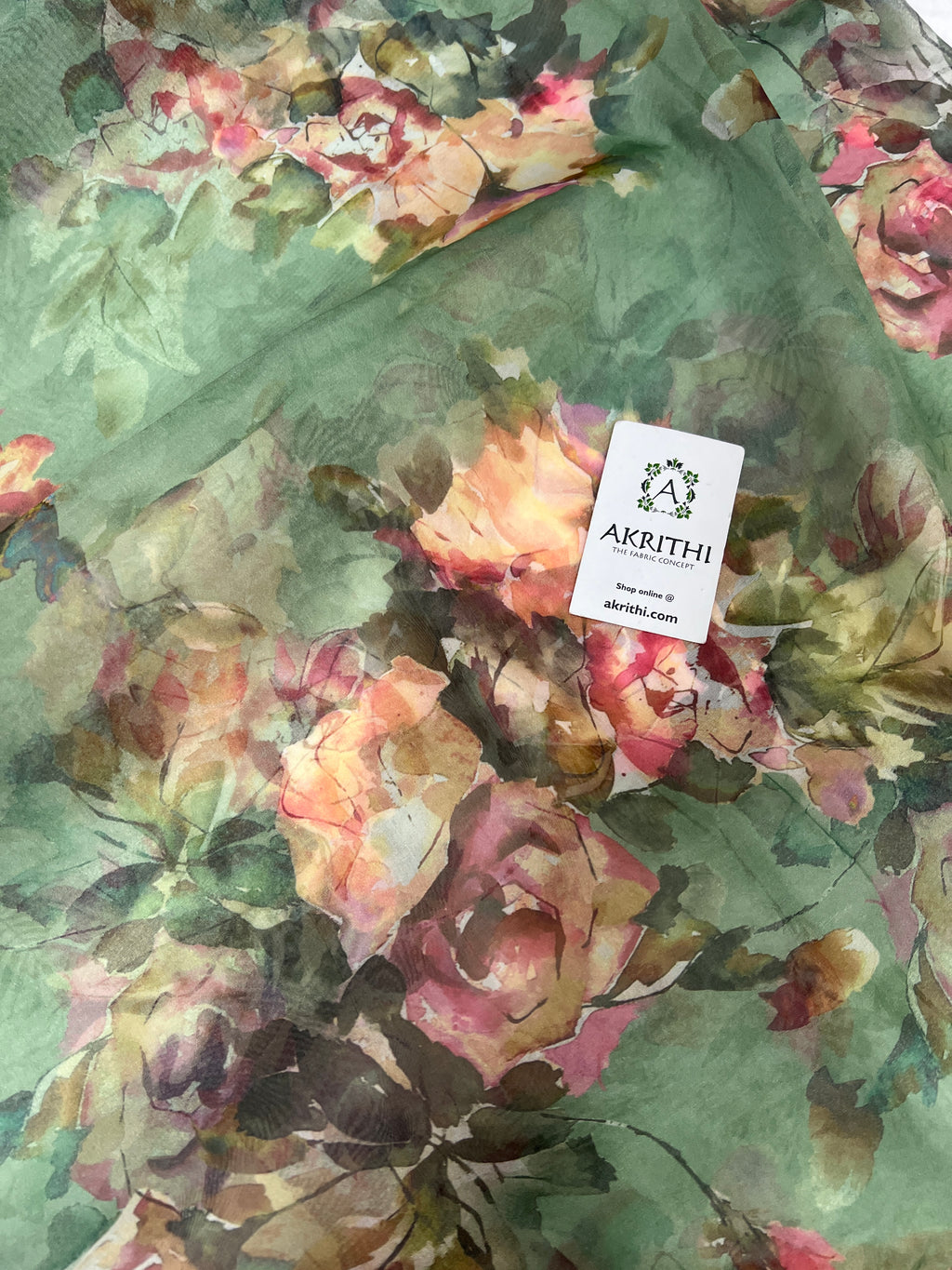 Buy printed organza fabric online : printed fabrics online – Akrithi