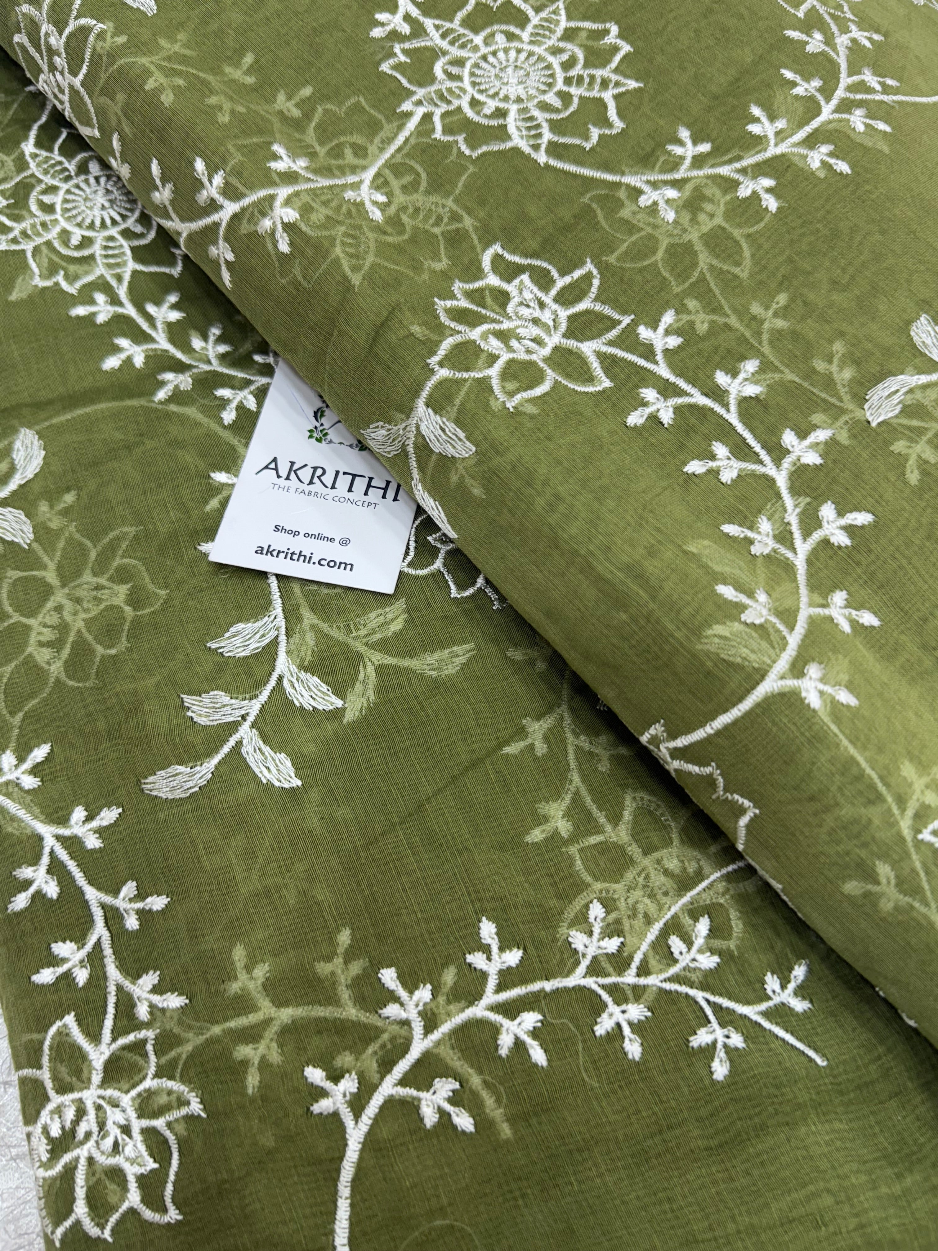 Buy embroidered chanderi fabric online | Chanderi fabric online. – Akrithi