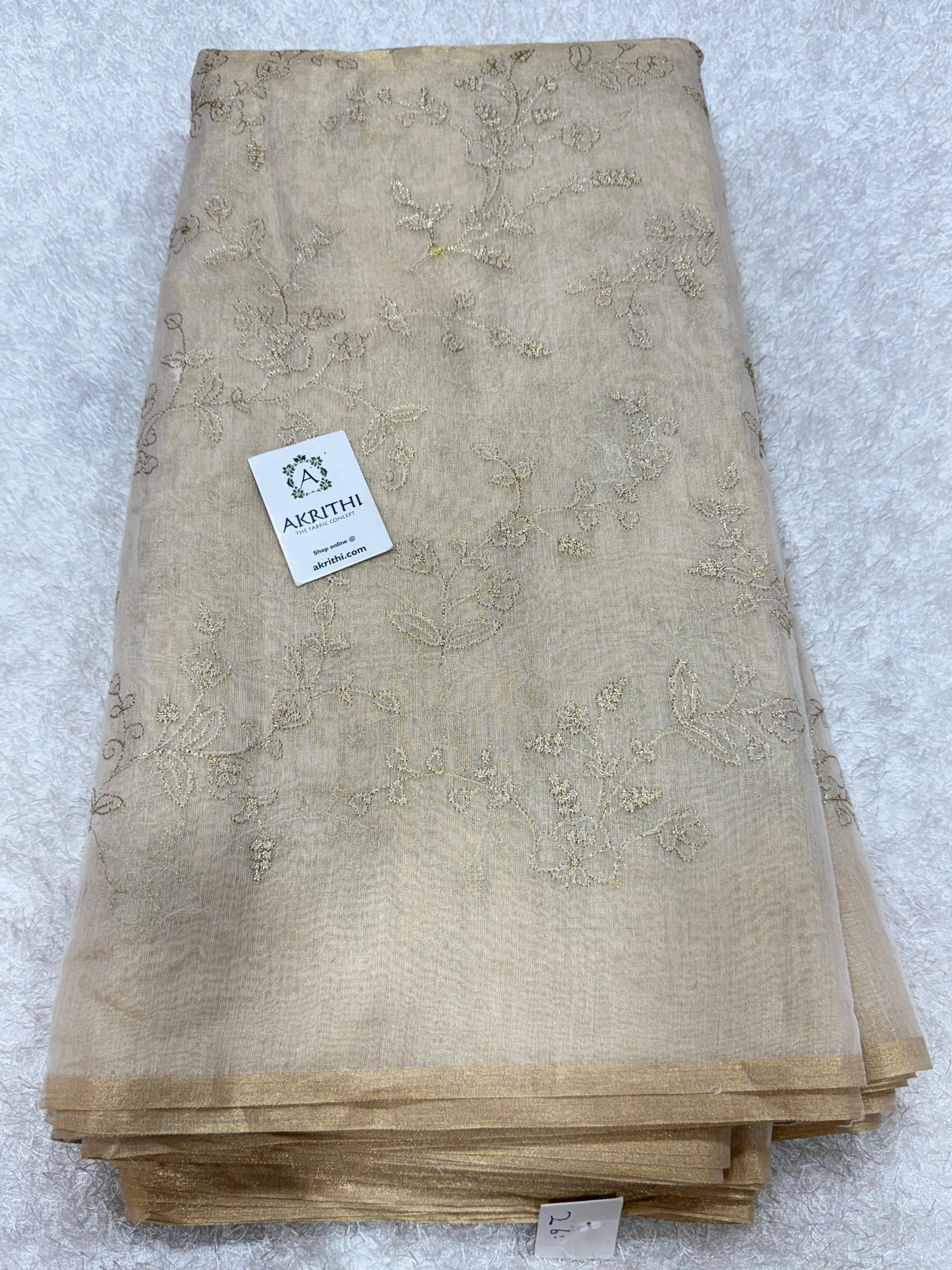 Buy embroidered chanderi fabric online | Chanderi fabric online. – Akrithi