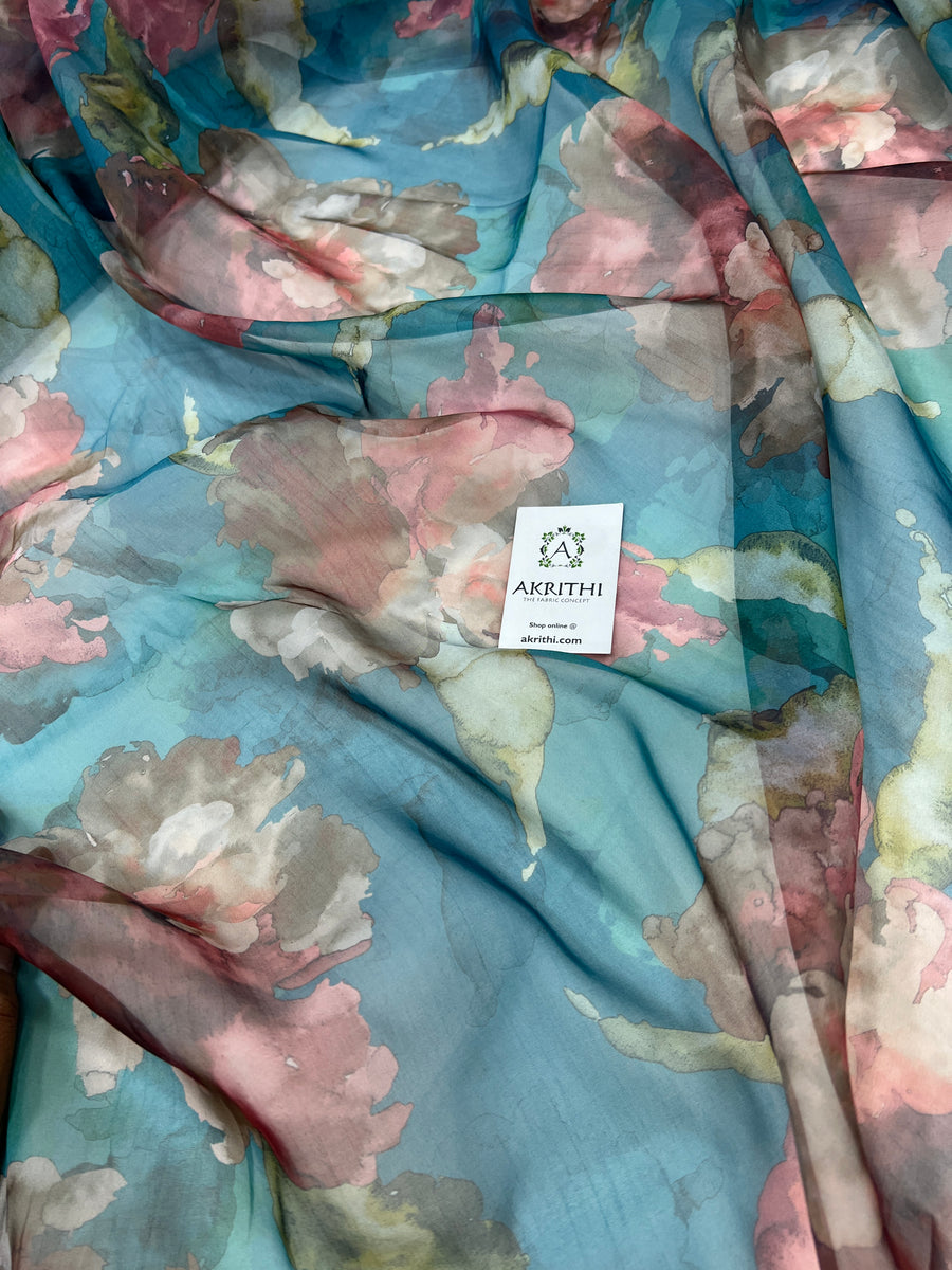 Buy printed organza fabric online : printed fabrics online – Akrithi