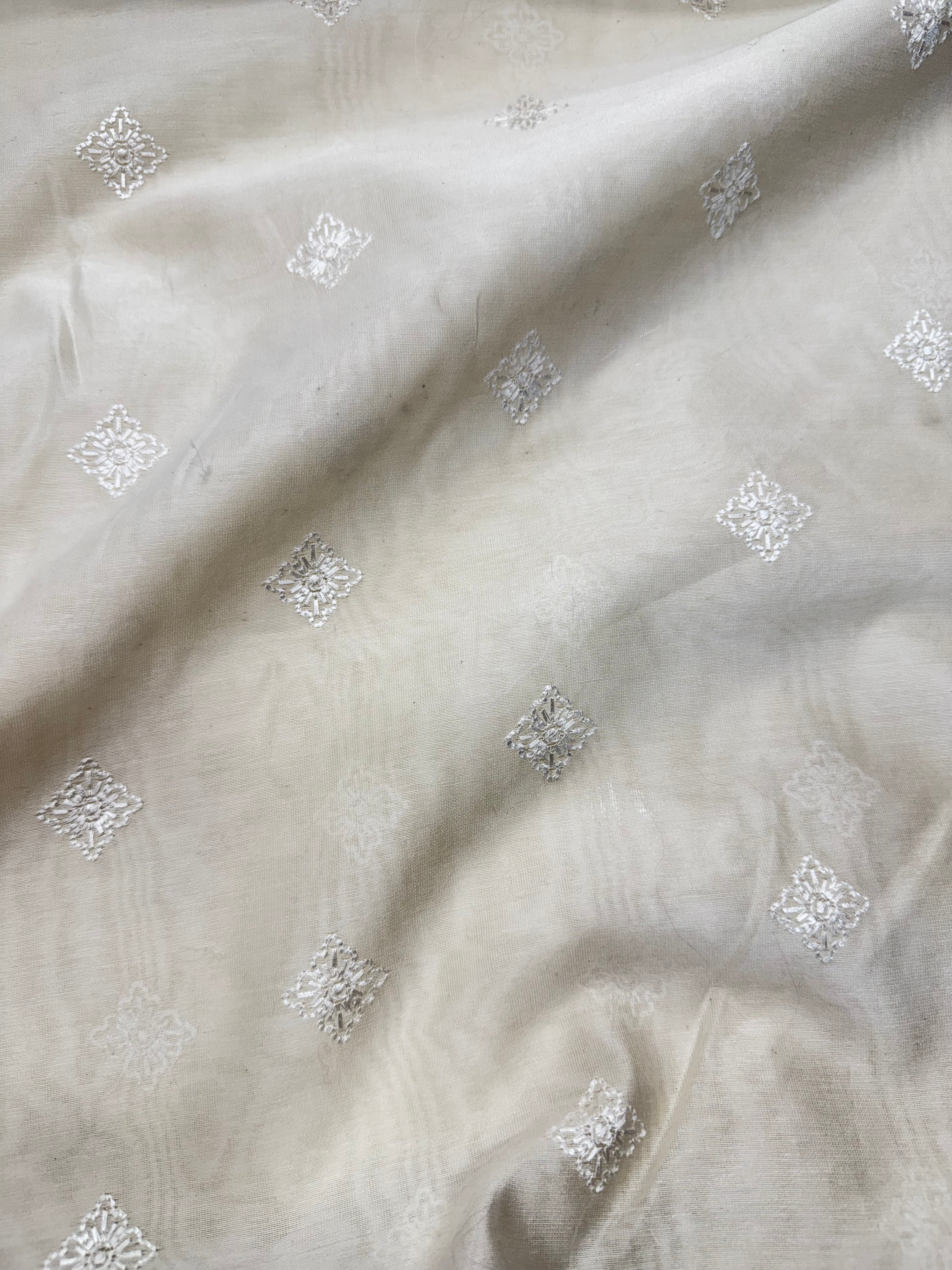 Buy embroidered chanderi fabric online | Chanderi fabric online. – Akrithi