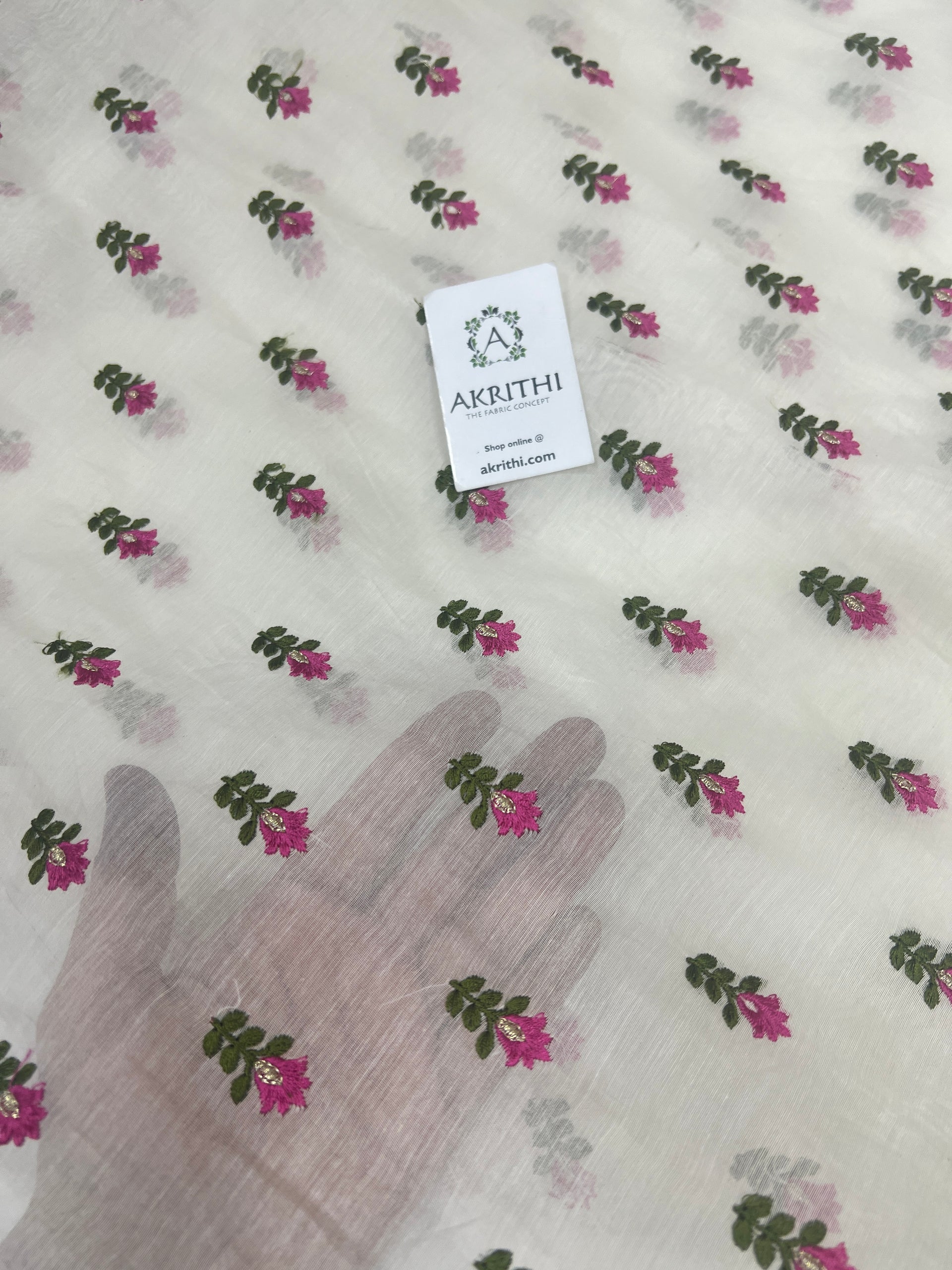 Buy embroidered chanderi fabric online | Chanderi fabric online.Buy ...