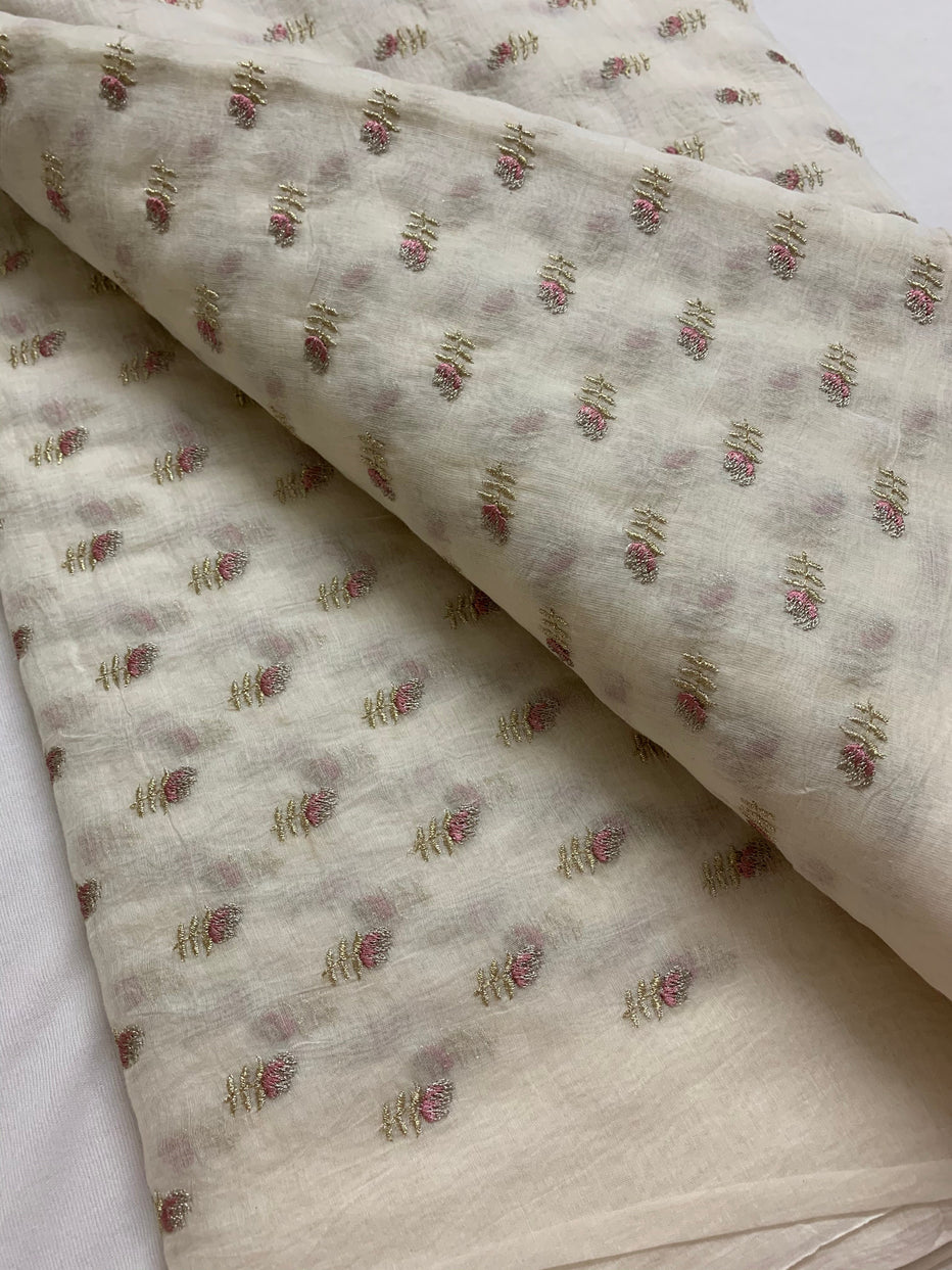 Buy embroidered chanderi fabric online | Chanderi fabric online. – Akrithi