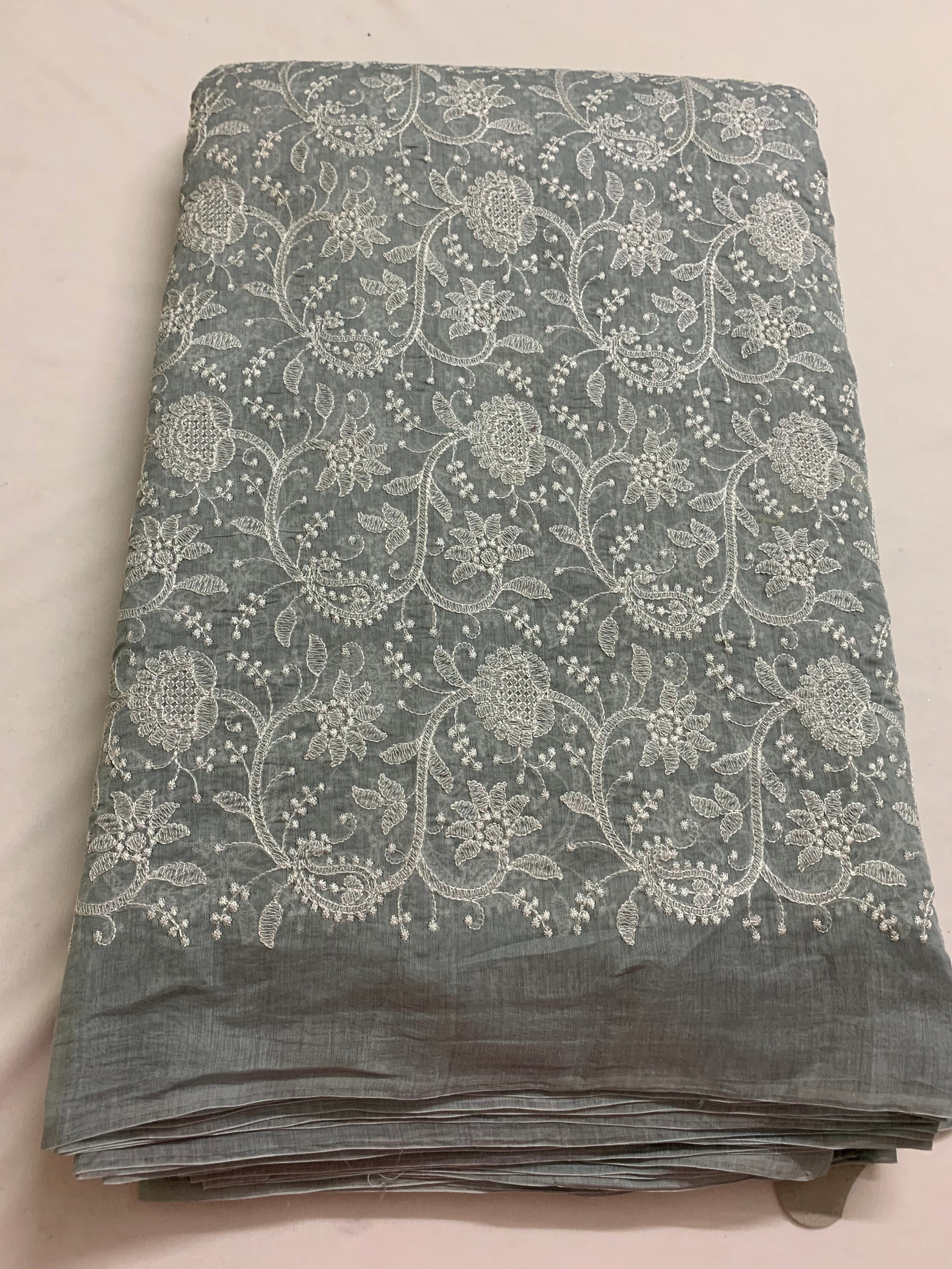 Buy embroidered chanderi fabric online | Chanderi fabric online. – Akrithi