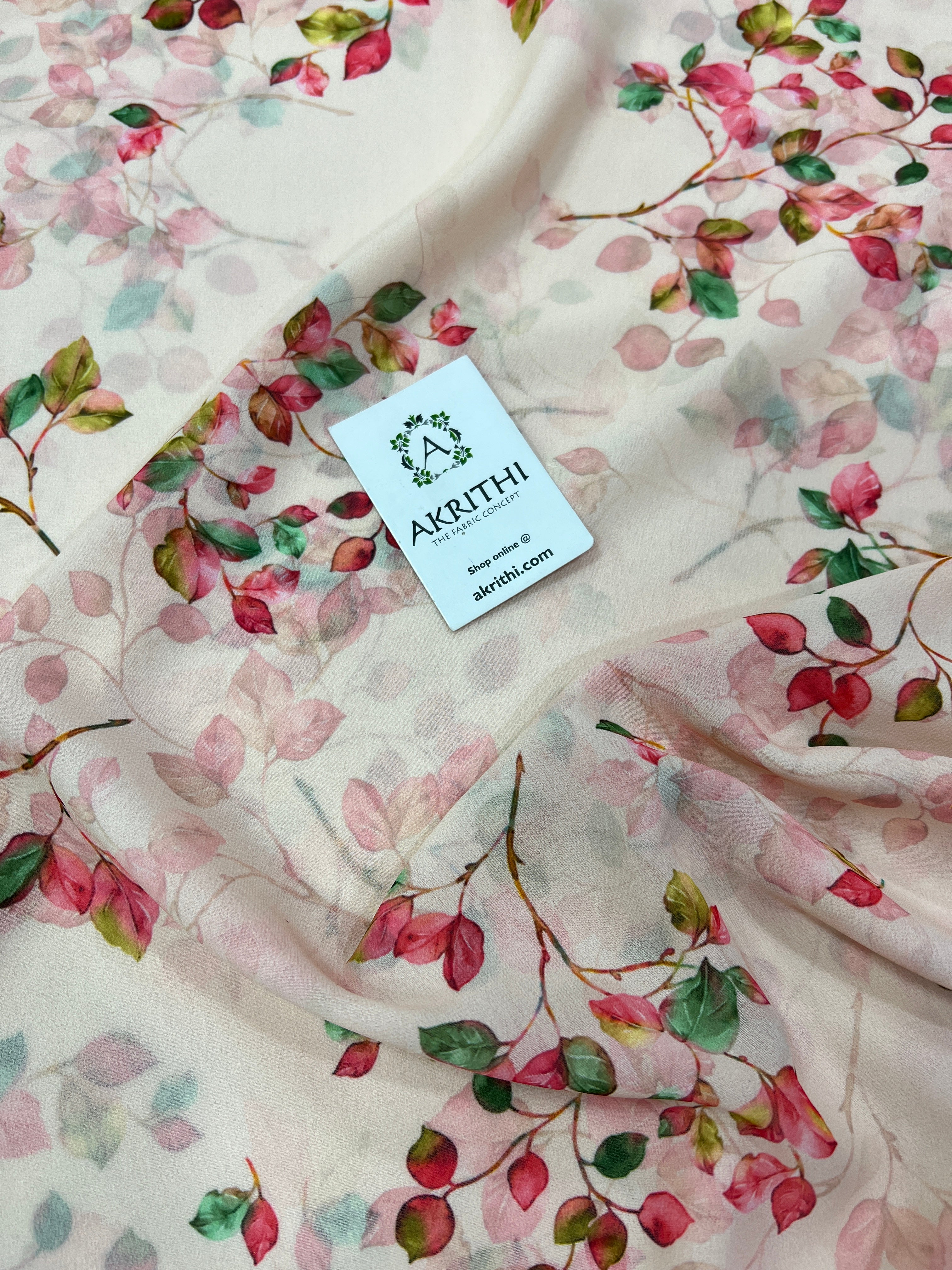 Buy printed georgette fabric online : printed fabrics online – Akrithi