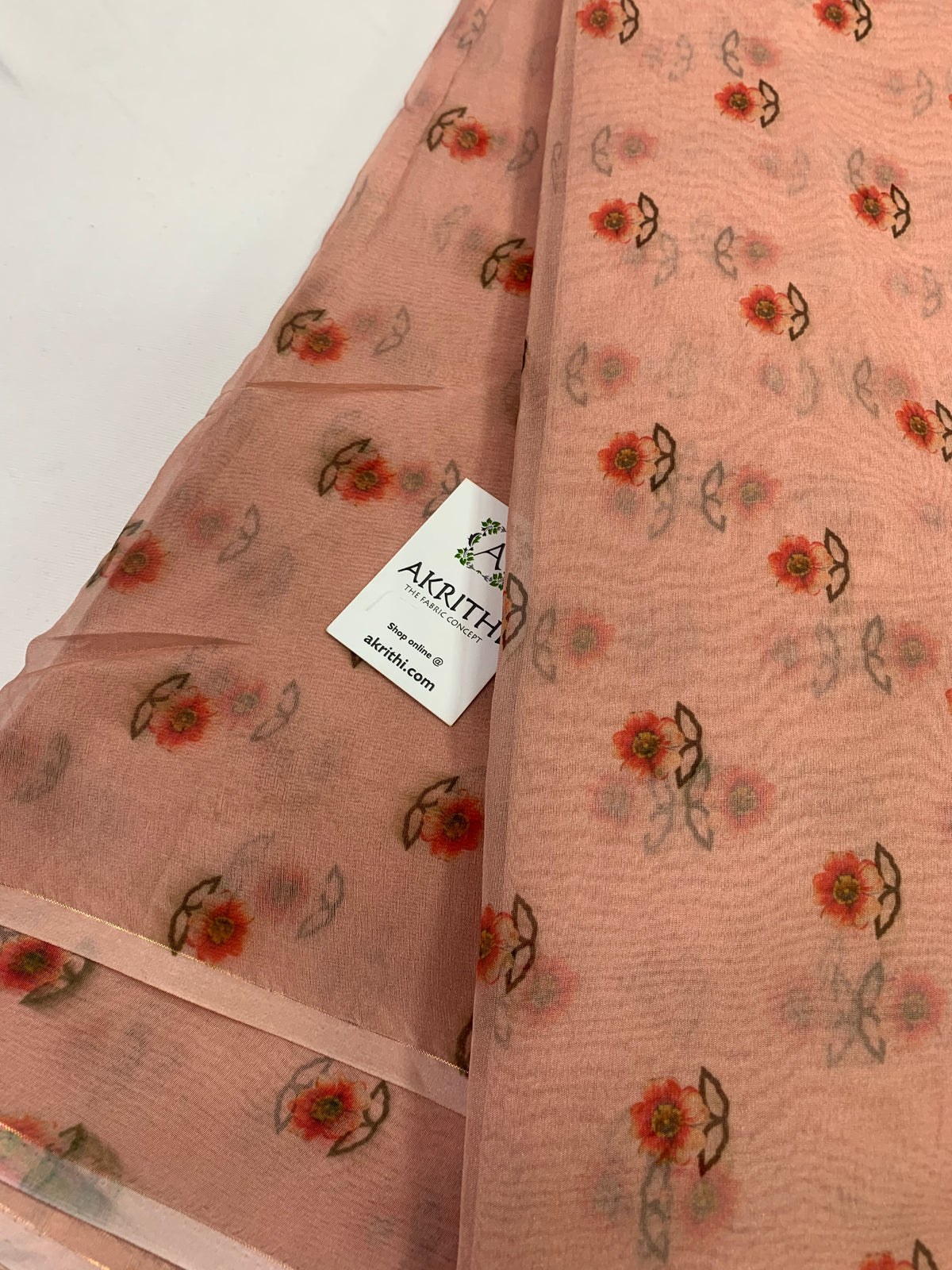 Buy printed organza fabric online : printed fabrics online – Akrithi