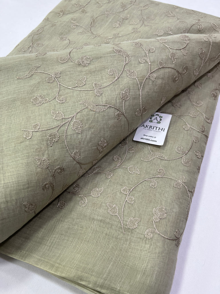 Buy embroidered chanderi fabric online | Chanderi fabric online. – Akrithi