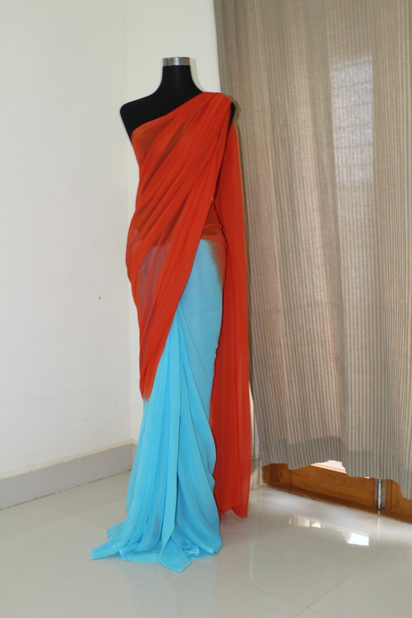 Buy shaded georgette saree online | double shaded and multi shaded ...